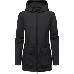 Funktionsjacke Ragwear "Monadetta A", Damen, Gr. M (38), schwarz, Obermaterial: 100% Polyester; Innenfutter: 100% Polyester, Basic, figurumspielend Po-bedeckend, hoch geschlossener Ausschnitt, Ärmel ohne Ärmelschlitz abgesteppte Kante krempelbar, Jacken Funktionsjacke, Wasserdichte und atmungsaktive Übergangsjacke mit Kapuze