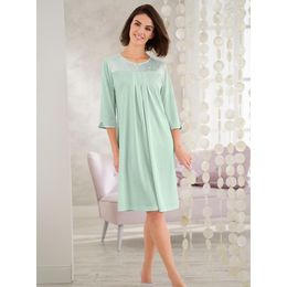 Nachthemd Ascafa "Nachthemd", Damen, Gr. 44/46, Normalgr&ouml;&szlig;en, gr&uuml;n (mint), 50% Baumwolle, 50% Modal, gebl&uuml;mt, gemustert, unifarben, Kleider Nachthemd