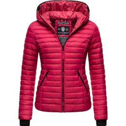 Steppjacke Navahoo "Kimuk", Damen, Gr. S, pink (fuchsia), Obermaterial: 100% Nylon; Futter: 100% Polyester; Wattierung: 100% Polyester; &Auml;rmelfutter: 100% Polyester, figurbetont h&uuml;ftlang, &Auml;rmel ohne &Auml;rmelschlitz Rippstrickb&uuml;ndchen kontrastfarben, Jacken Steppjacke, leichte &Uuml;bergangsjacke mit Kapuze
