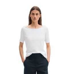 Marc O'Polo T-Shirt MARC O'POLO "mit U-Boot-Ausschnitt", Damen, Gr. L, wei&szlig;, Obermaterial: 100% Baumwolle, unifarben, regular fit, U-Boot-Ausschnitt, Shirts T-Shirt