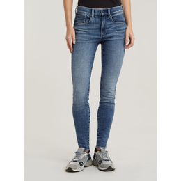 G-Star Raw 5-Pocket-Jeans G-STAR "Lhana Skinny Jeans", Damen, Gr. 26, L&auml;nge 32, faded cascade, Obermaterial: 65% Baumwolle, 27% Baumwolle, 6% Elastomultiester, 2% Elasthan, Jeans 5-Pocket-Jeans