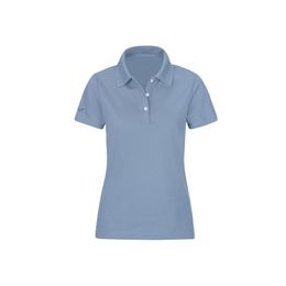 Poloshirt TRIGEMA "TRIGEMA Poloshirt aus Baumwolle", Damen, Gr. XS, blau (pearl, blau), 100% Baumwolle, Basic, Shirts