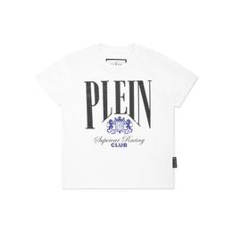 T-Shirt Philipp Plein "Racing", Jungen, Gr. 6, 01, wei&szlig;, Obermaterial: 100% Baumwolle, Shirts T-Shirt