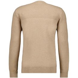Rundhalspullover Ragman, Herren, Gr. 48, braun (walnuss, 875), 70% Baumwolle 30% Leinen, ohne Ausschnitt, Pullover Rundhalspullover