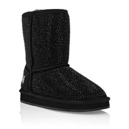 Schn&uuml;rstiefelette Philipp Plein "Verziert", Damen, Gr. 41, Normalschaft, 02, schwarz, Schuhe Schn&uuml;rstiefelette