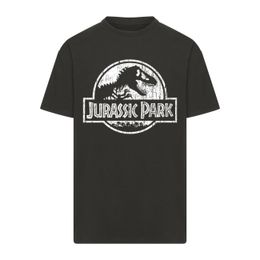 T-Shirt Merchcode "Merchcode Jurassic Park Distressed Logo Oversize Tee", Damen, Gr. XS, schwarz, 100% Baumwolle, bedruckt, oversize, Rundhals, Shirts T-Shirt