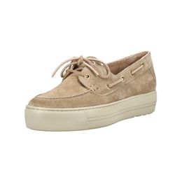 Schn&uuml;rschuh Paul Green "Paul Green Halbschuhe Veloursleder", Damen, Gr. 40, beige, Veloursleder, Schuhe Schn&uuml;rschuh