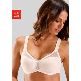 Minimizer-BH Nuance, Damen, Gr. 100, Cup F, beige (puder), Spitze, Obermaterial: 79% Polyamid, 15% Polyester, 6% Elasthan, BHs Minimizer-BH, mit unterlegter Jacquardspitze, Dessous