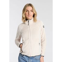 Fleecejacke Killtec "KOW 6 WMN KNTFLC JCKT", Damen, Gr. 36, weiß (weißer sand), Obermaterial: 100% Polyester, Jacken Fleecejacke, wärmend & windabweisend, Übergangsjacke