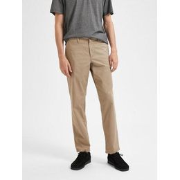 Chinos Selected "SLH196-STRAIGHT-NEW MILES FLEX PANT NOOS", Herren, Gr. 31, L&auml;nge 34, beige (greige), Web, Obermaterial: 91% Baumwolle, 6% Polyester, 3% Elasthan, unifarben, regular fit normal, Hosen