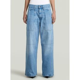 G-Star Raw 5-Pocket-Jeans G-STAR "Wide Leg Jeans", Damen, Gr. 26, L&auml;nge 32, lt aged, Obermaterial: 100% Baumwolle, Jeans 5-Pocket-Jeans