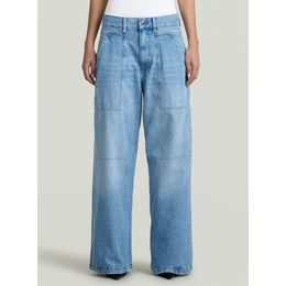 G-Star Raw 5-Pocket-Jeans G-STAR "Wide Leg Jeans", Damen, Gr. 25, L&auml;nge 32, lt aged, Obermaterial: 100% Baumwolle, Jeans 5-Pocket-Jeans