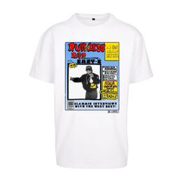 T-Shirt MisterTee "MisterTee Herren Eazy-E RAP Magazine Oversize Tee", Damen, Gr. L, weiß, 100% Baumwolle, unifarben, oversize, Rundhals, Shirts T-Shirt