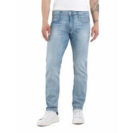 Slim-fit-Jeans Replay "Anbass Superstretch", Herren, Gr. 34, L&auml;nge 30, blau (light blau), Denim/Jeans, Obermaterial: 94% Baumwolle, 4% Elastomultiester, 2% Elasthan, slim fit lang, Jeans Slim-fit-Jeans, elastisch, Topseller