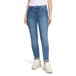 Slim-fit-Jeans Betty Barclay "Damen mit Waschung", Damen, Gr. 42, Normalgr&ouml;&szlig;en, blau, Obermaterial: 56% Baumwolle, 30% Viskose, 12% Polyester, 2% Elasthan, Basic, slim fit, Jeans Slim-fit-Jeans