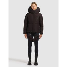 Steppjacke Khujo "PEEKE2 WITH GLOVES", Damen, Gr. L, moody plum, 100% Polyester, unifarben, eingesetzt elastischer Bund mit Windstopper, Jacken Steppjacke