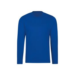 T-Shirt TRIGEMA "TRIGEMA Langarmshirt aus 100% Baumwolle", Damen, Gr. L, blau (royal), 100% Baumwolle, Basic, Shirts T-Shirt