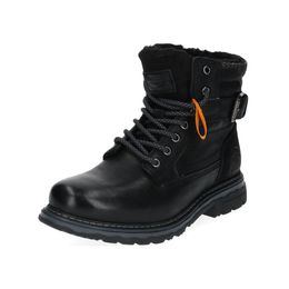 Schn&uuml;rstiefelette Dockers by Gerli "Dockers by Gerli Stiefelette Leder", Damen, Gr. 41, schwarz, Leder, Schuhe Schn&uuml;rstiefelette