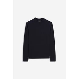 Strickpullover Cinque "CIGIANO", Herren, Gr. L, blau (dunkelblau), Rippstrick, Obermaterial: 80% Viskose, 20% Polyamid, unifarben, regular fit h&uuml;ftlang, Rundhals, B&uuml;ndchen, Pullover Strickpullover, mit kleinem Stehkragen