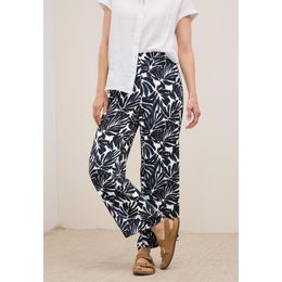 Stoffhose Cecil "Style NEELE", Damen, Gr. L (42), L&auml;nge 30, urban dunkelblau, Web, Obermaterial: 100% Viskose, bedruckt, loose fit lang, Hosen Stoffhose, Sommerhose mit grafischem Muster