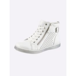 Schn&uuml;rstiefelette Andrea Conti, Damen, Gr. 36, wei&szlig;, Glattleder, Leder, Rindsleder, Schuhe Schn&uuml;rstiefelette