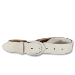 Lederg&uuml;rtel Silbergift "Lederg&uuml;rtel mit silberner Schlie&szlig;e", Damen, Gr. 100, beige, Rindsleder, G&uuml;rtel Lederg&uuml;rtel