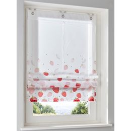 Raffrollo HEINE HOME Gr. 4, wei&szlig;, rot, B:100cm H:140cm, Raffrollos