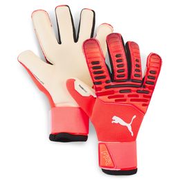 Torwarthandschuhe Puma "FUTURE Pro Hybrid Torwarthandschuhe Erwachsene", Damen, Gr. 10, rot (glowing rot schwarz), Obermaterial: 77% Polyester, 23% Elasthan. Handgelenkschoner: 77% Polyester, 23% Elasthan. Handfl&auml;che: 100% Latex. Handr&uuml;cken: 100% Latex, Handschuhe