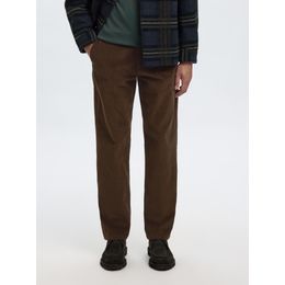 Cordhose Selected "SLH196-STRAIGHT MILES CORD PANT W NOOS", Herren, Gr. 33, L&auml;nge 34, braun (demitasse), Web, Obermaterial: 98% Baumwolle, 2% Elasthan, unifarben, straight fit normal, Hosen Cordhose