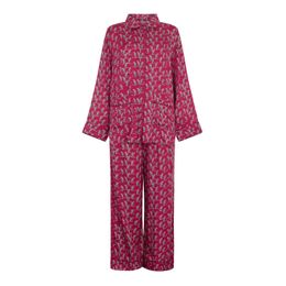 Lily & Lionel Pyjama LILY AND LIONEL "Evie Long Sleeve Print Pyjama Set Damen", Damen, Gr. L, rot, 100% Viskose, Homewear-Sets Pyjama