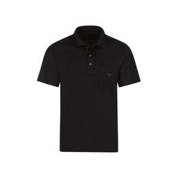 Poloshirt TRIGEMA "TRIGEMA Poloshirt aus Single-Jersey", Herren, Gr. M, schwarz, 100% Baumwolle, Basic, Shirts