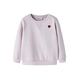 Sweatshirt name it "NMFVIMA LS SWEAT BRU NOOS", Mädchen, Gr. 116, winsome orchid, angeraute Sweatware, Obermaterial: 60% Baumwolle, 40% Polyester, unifarben, Basic normal, Rundhals, Rippbündchen, Sweatshirts Sweatshirt