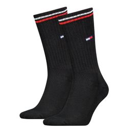 Socken Tommy Hilfiger "TH UNI TJ SOCK 2P ICONIC", Damen, Gr. 39-42, schwarz, Baumwollmischung, Socken Socken, Verst&auml;rkte Ferse und Spitze f&uuml;r zus&auml;tzliche Strapazierf&auml;higkeit