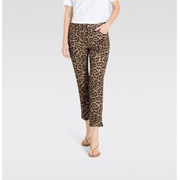 7/8-Hose MAC "MELANIE 7/8 summer", Damen, Gr. 44, L&auml;nge 27, walnut leo, Obermaterial: 97% Baumwolle, 3% Elasthan, animal-print, bedruckt, slim fit 7/8-L&auml;nge, Hosen 7/8-Hose