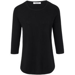 Peter Hahn - Rundhals-Pullover aus Seide und Kaschmir, schwarz, Gr. 50 / XL - Seide