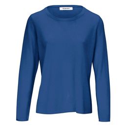 Peter Hahn - Rundhals-Pullover mit Kaschmir, blau, Gr. 44 / L - Schurwolle