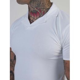 SikSilk Shirt 'Revere Polo' Herren Gr&ouml;&szlig;e L wei&szlig;
