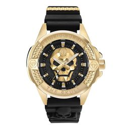 Philipp Plein Uhr 'THE $KULL' Herren Gr&ouml;&szlig;e One Size gold / schwarz