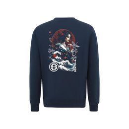 Oldskull Sweatshirt 'Asian Blossom Queen Logo Graphic' male Blue size XXL