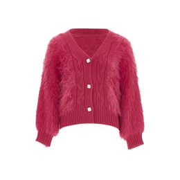 Swirly Strickjacke Damen Gr&ouml;&szlig;e M magenta