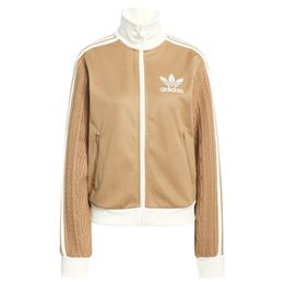 adidas originals Sweatjacke 'KNIT CLASSIC TRACK' Damen Gr&ouml;&szlig;e XS/S cappuccino / wei&szlig;