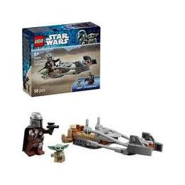 Lego 75436 Star Wars Der Mandalorianer und Grogu auf ihrem Speeder Bike, Konstruktionsspielzeug