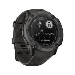 Garmin Instinct 2X Solar, Smartwatch dunkelgrau, 55 mm, Silikon-Armband