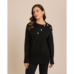 Judith Williams Pullover mit Kragen und Kn&ouml;pfen