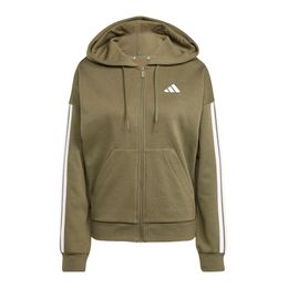 adidas Sportswear Sportsweatjacke 'Essentials' Damen Gr&ouml;&szlig;e M oliv / wei&szlig;