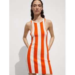 Mango Kleid 'Gabriela' Damen Gr&ouml;&szlig;e L neonorange / wei&szlig;