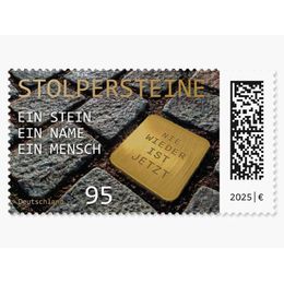 Stolpersteine, Briefmarke zu 0,95 &euro;, 10er-Bogen