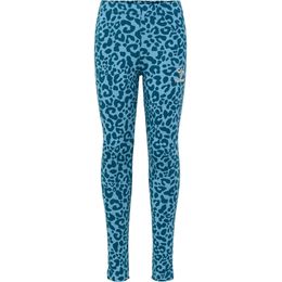 Hummel Leggings M&auml;dchen Gr&ouml;&szlig;e 122 aqua / schwarz / silber