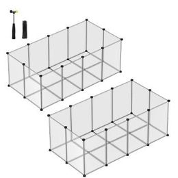 Songmics 2er set XXL Freigehege mit Bodenplatten