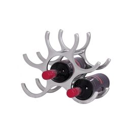 KADIMA DESIGN Platzsparendes Aluminium Weinregal f&uuml;r 6 Flaschen, 24x29x14cm, Elegantes Design